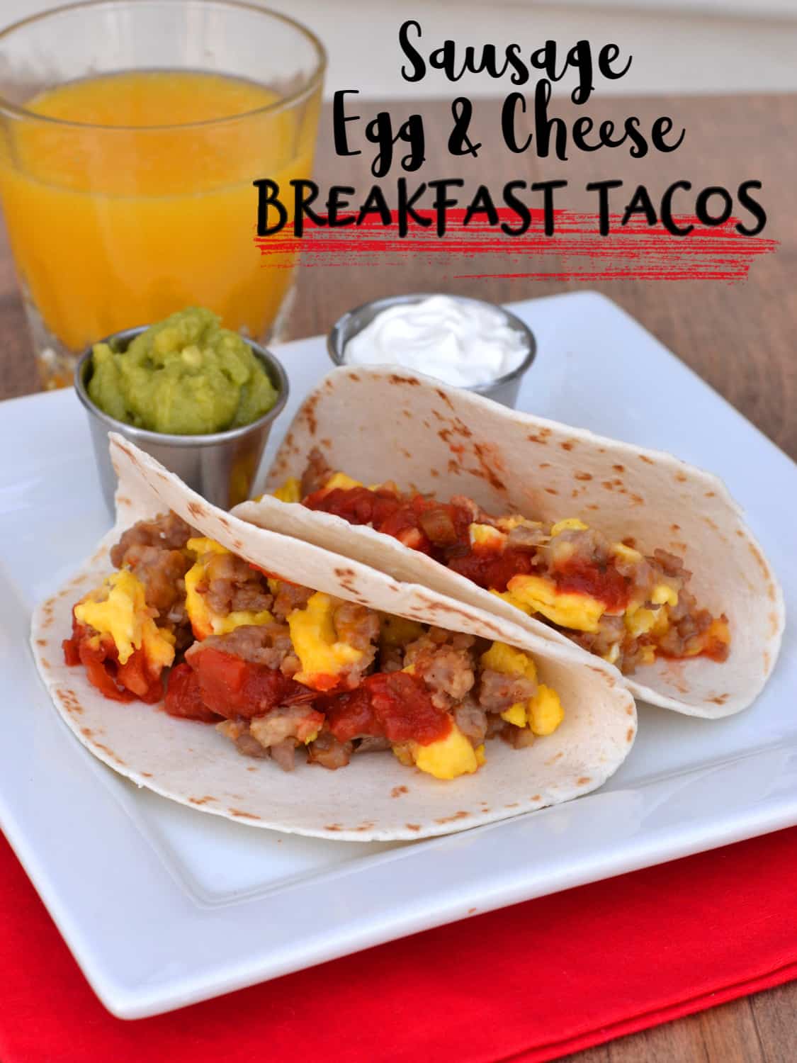 Hatfield® Sausage, Egg & Cheese Breakfast Tacos - Crafty Cooking Mama