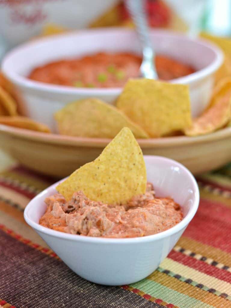 Cheesy Refried Bean Dip - Crafty Cooking Mama